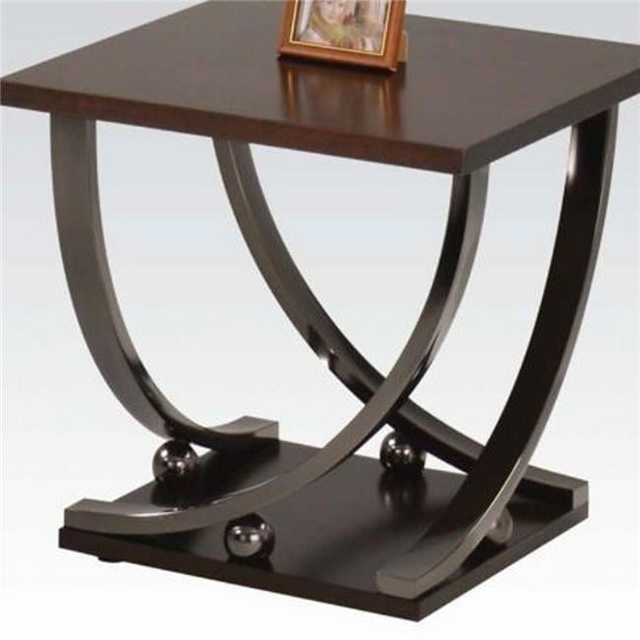 23 x 24 x 24 in. Black Nickel & Clear Glass Square End Table with Shelf ...