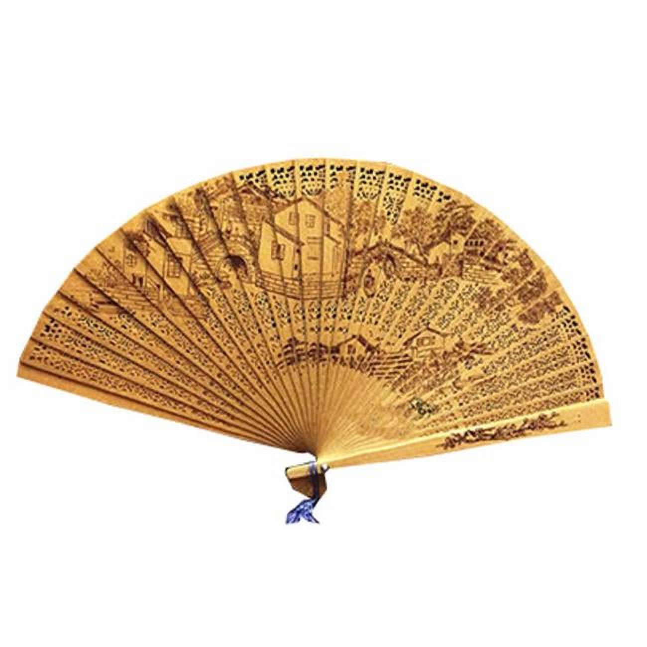 23 x 38 cm Chinese Style Hand Held Wooden Folding Fan - Walmart.com