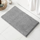 23"x15" - Dark Grey Soft Cozy Plush Chenille Bath Mat Bathroom Rug ...
