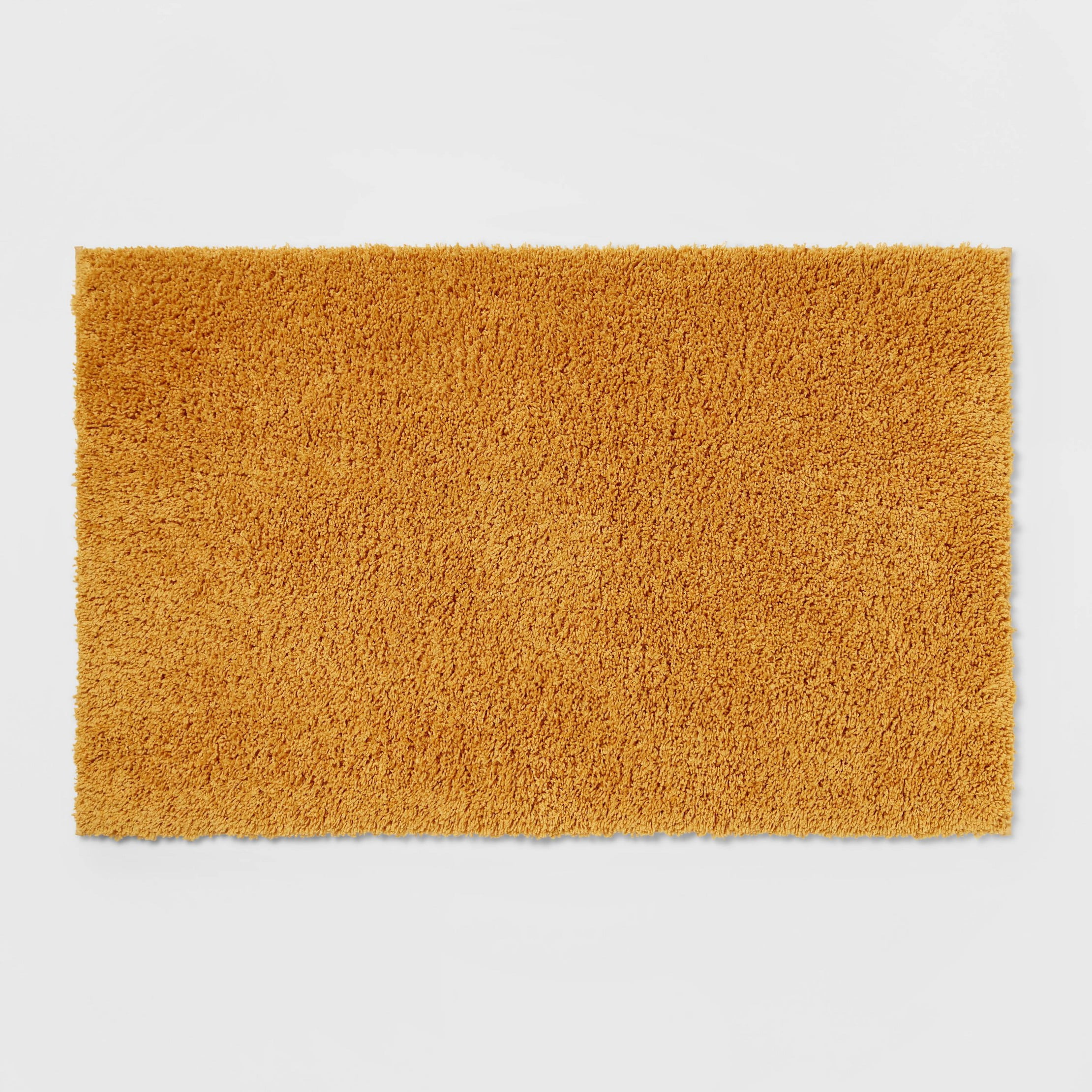 23"x37" Antimicrobial Bath Rug Gold - Machine Washable, Latex Backed ...