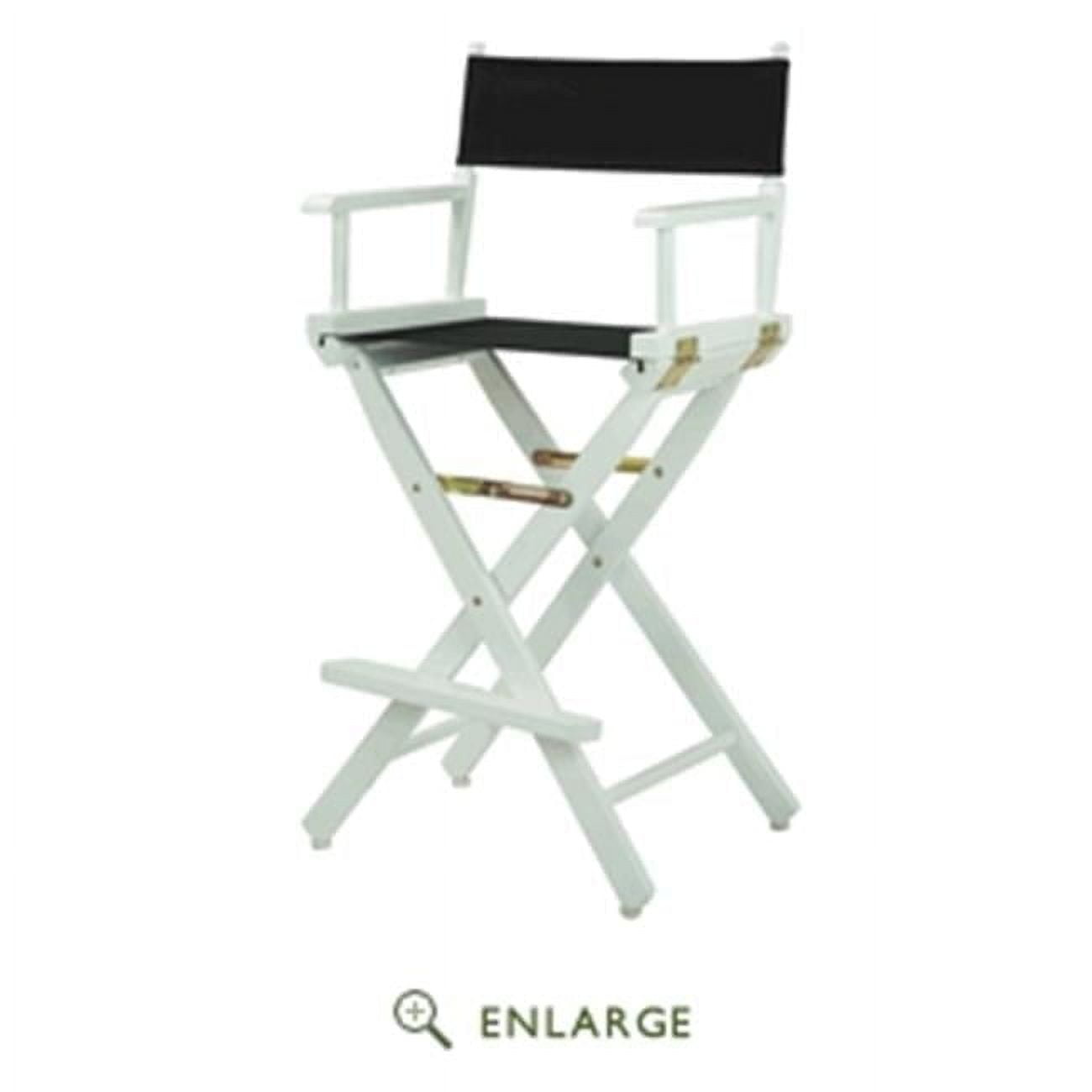 230-01-021-15 30 in. Directors Chair White Frame with Black Canvas ...