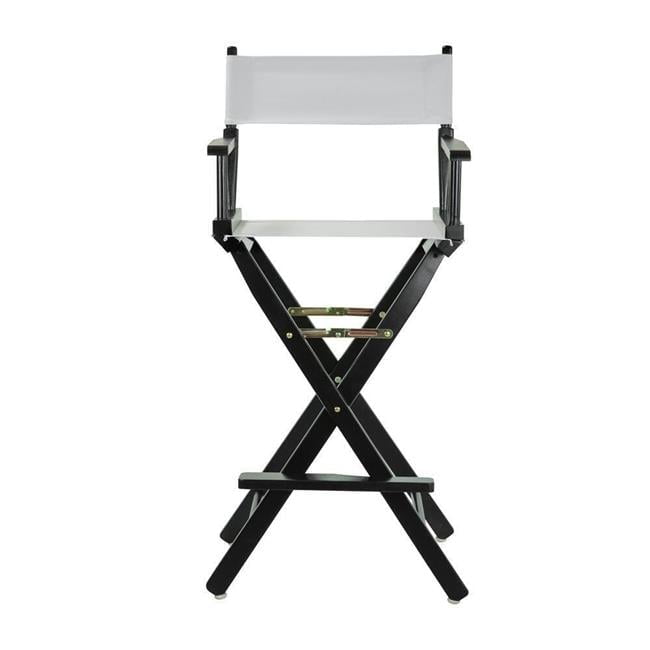 230-02-021-29 30 in. Directors Chair Black Frame with White Canvas ...