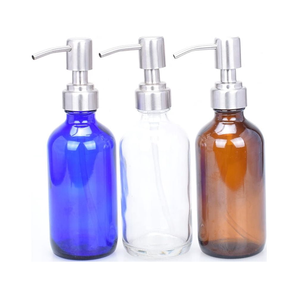 UKCOCO Brown Glass Pump Bottle for Lotion Refillable Eco Friendly ...