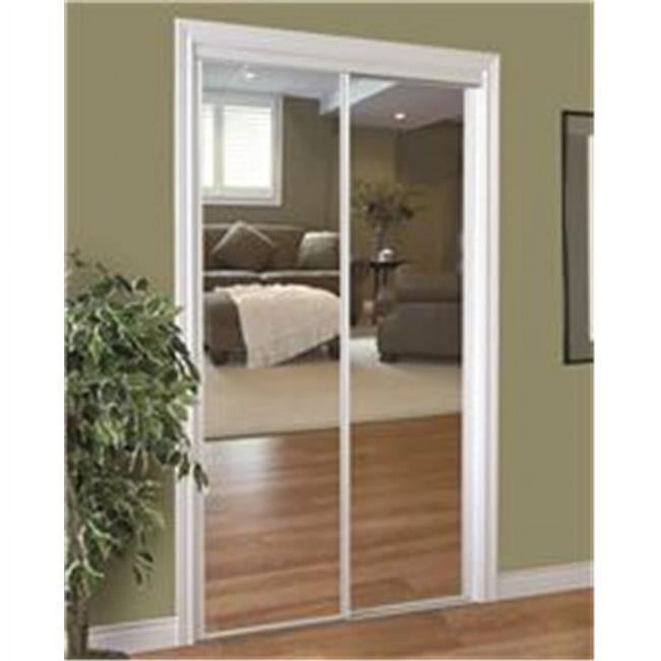 230 Series Framed Mirror Bypass Door, 48 x 80 in. - White - Walmart.com