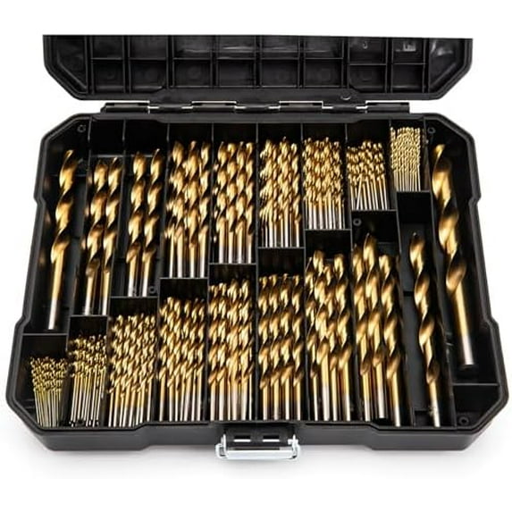 230 count Titanium Twist Drill Bit Set for and ,135?Tip Titanium Drill ...