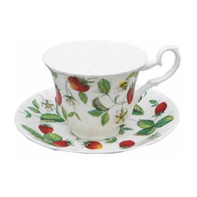 230 ml Alpine Strawberry Teacup & Saucer - Set of 2 - Walmart.com