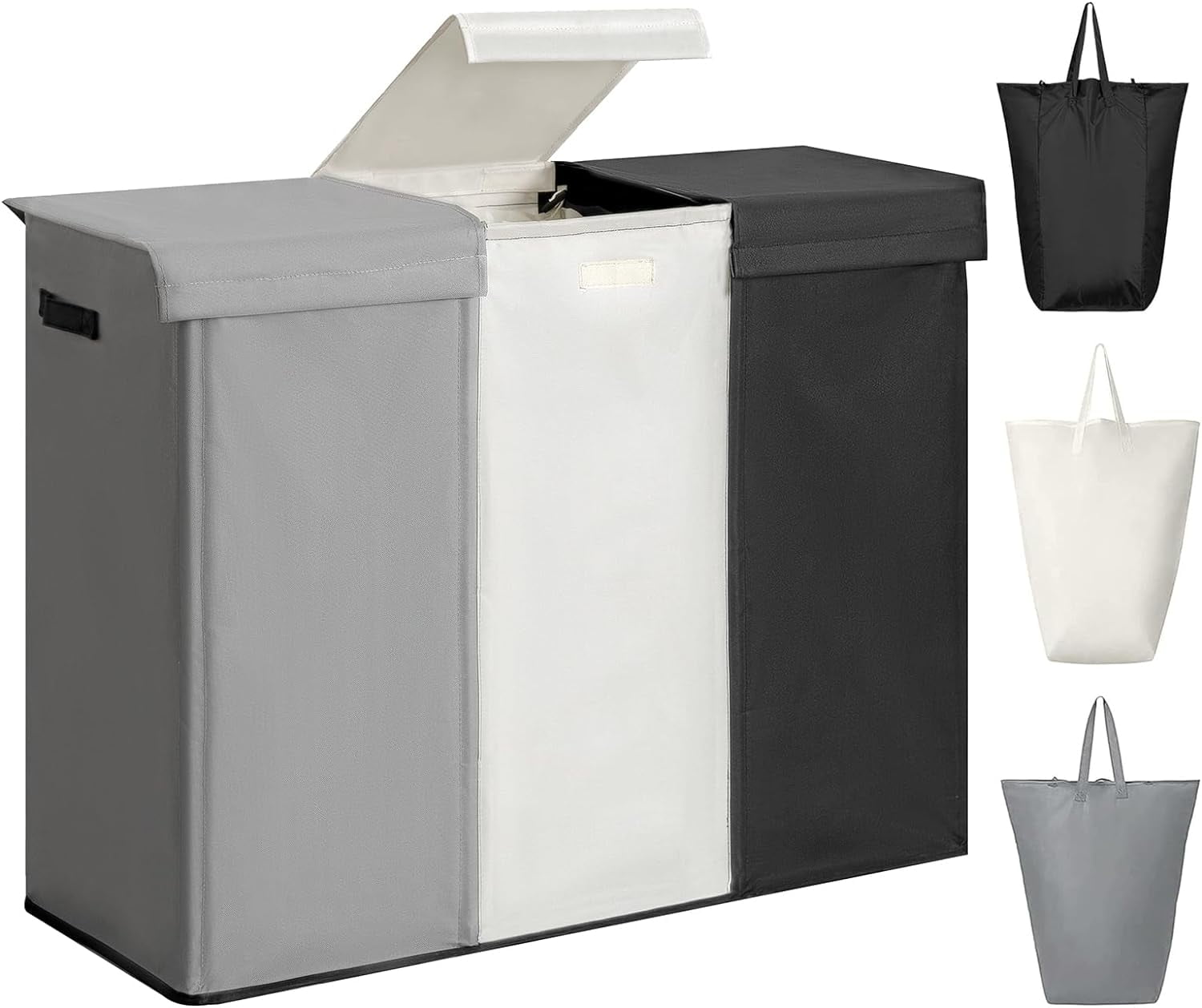 230L Laundry Baseket with Lid and Removable Laundry Bags,Large Laundry ...