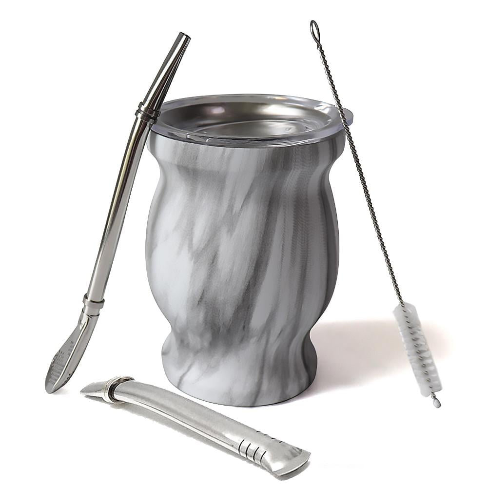 230ML Stainless Steel Yerba Mate Cup Double-Walled Yerba Mate Gourd ...