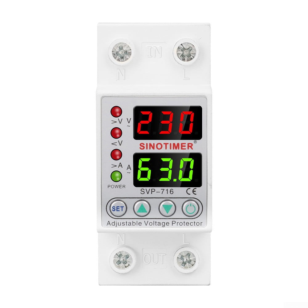 230V DIN Rail Adjustable Overvoltage Protection Device Protection Relay ...