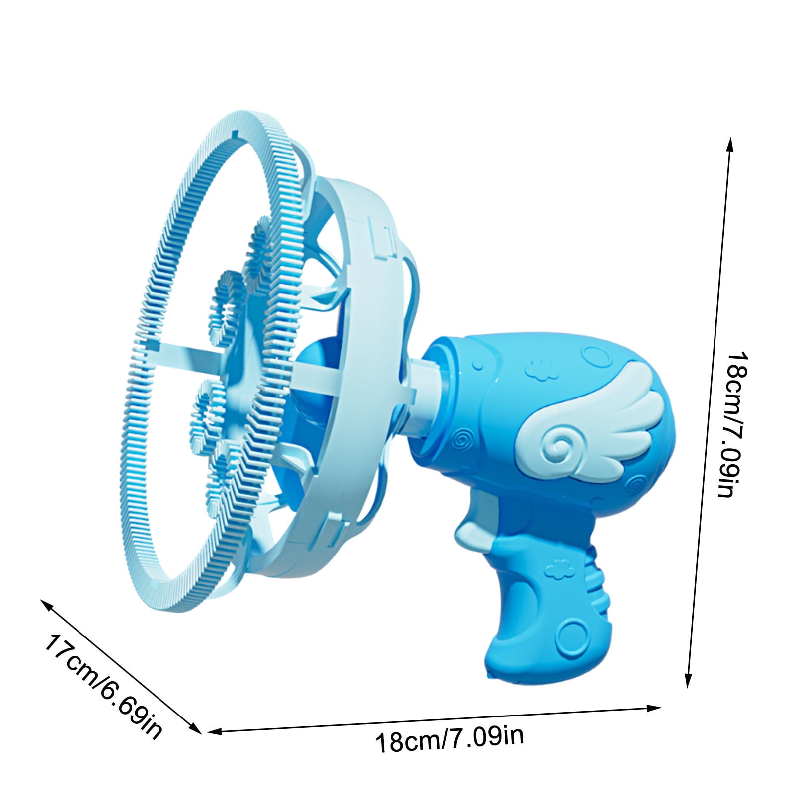 230ml Handheld Automatic Bubble Machine Toy Blue & White Wing Design ...