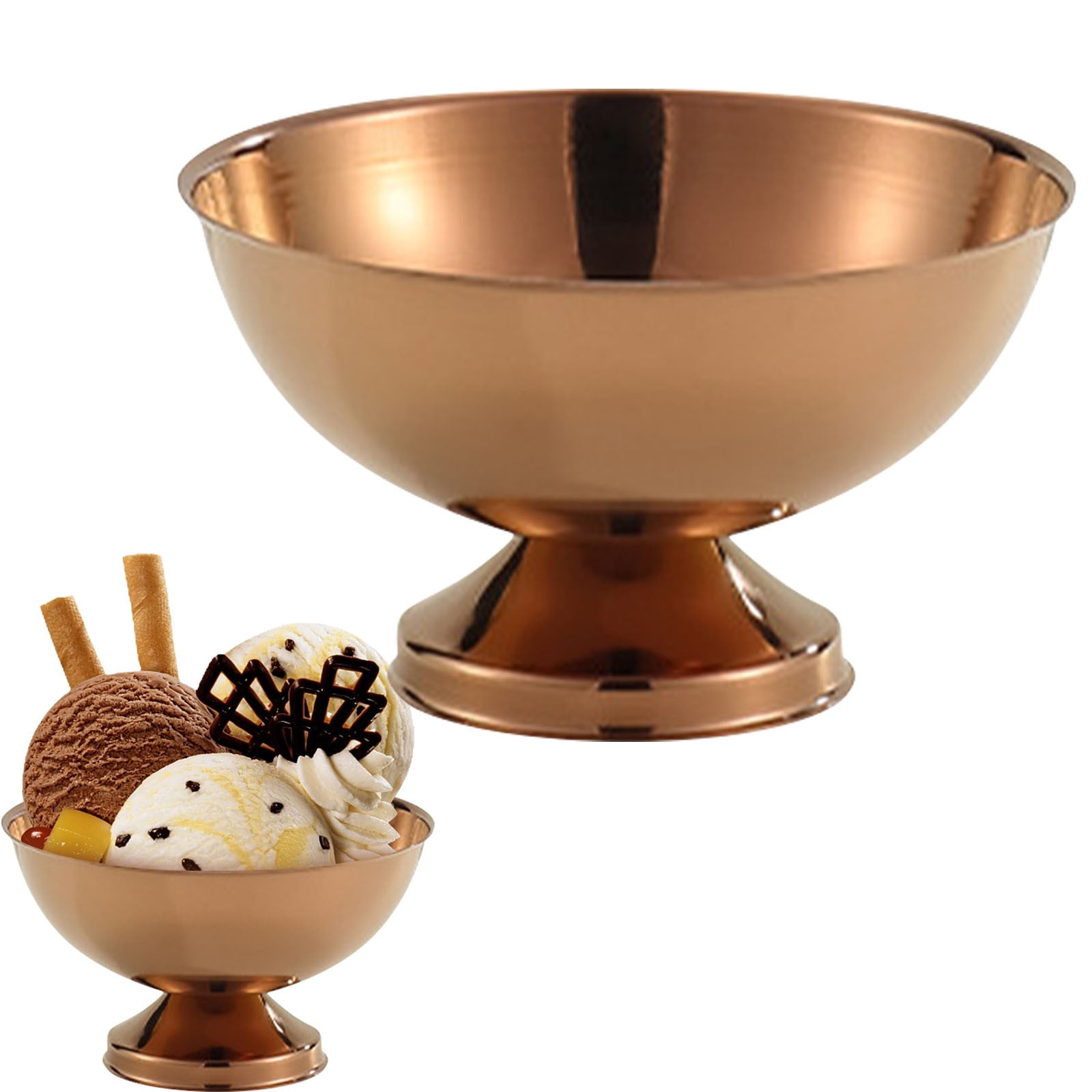 230ml Stainless Steel Ice Cup Dessert Bowl with Fork, Single Ice Cream ...