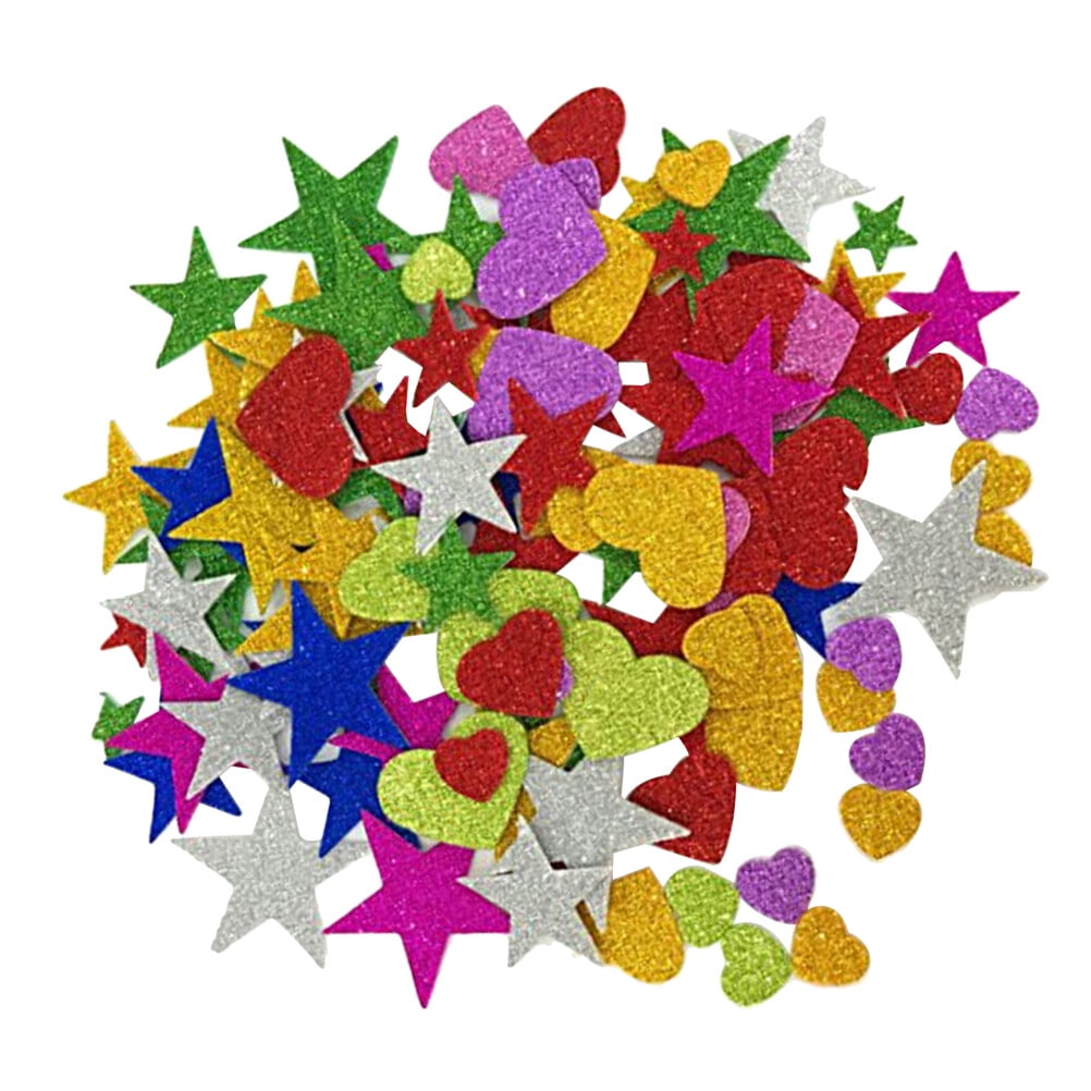 230pcs Star & Heart Glitter Stickers for Wall Ceiling DIY Projects ...