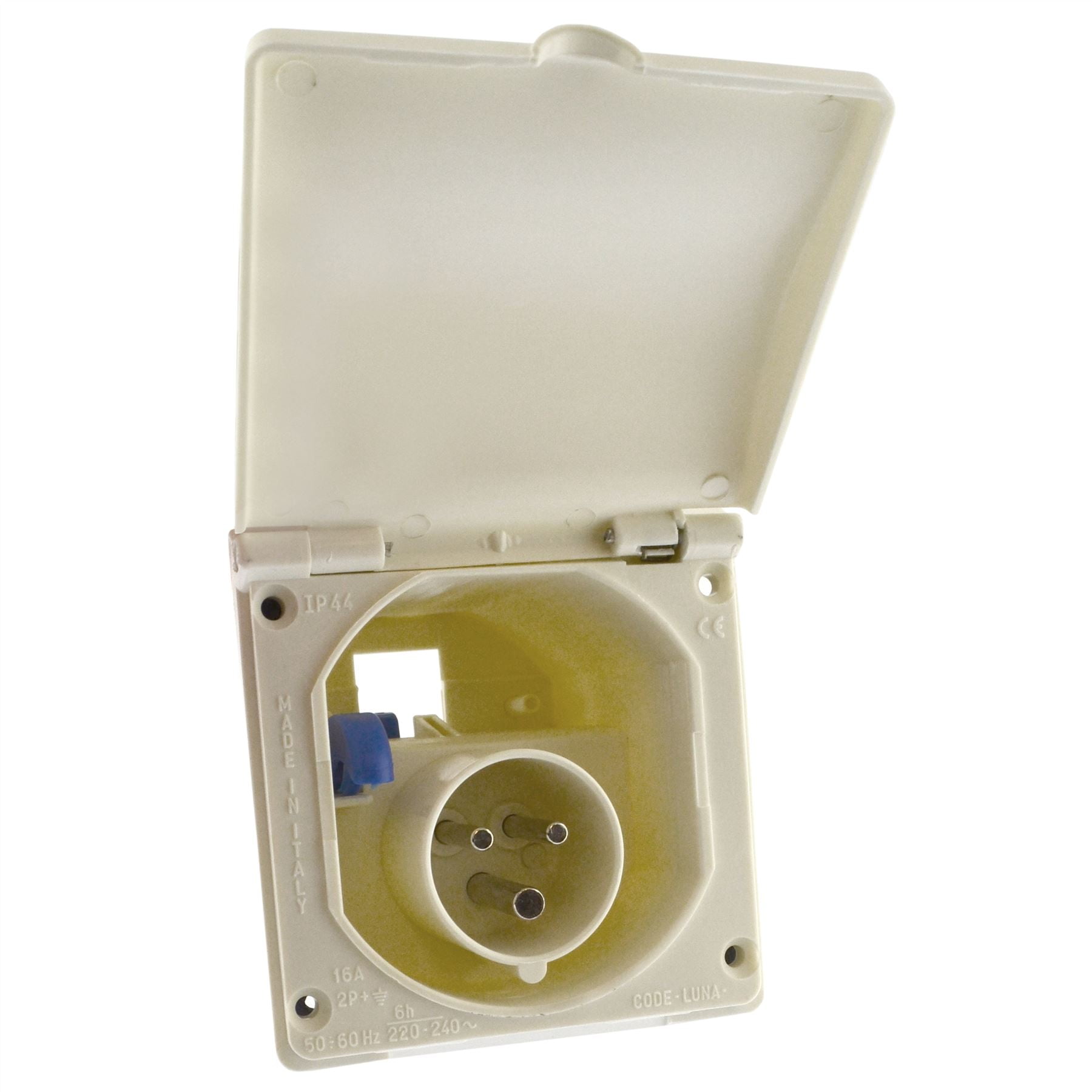 230v Mains 16A Flush Inlet Socket White for Caravan Motorhome Trailer ...