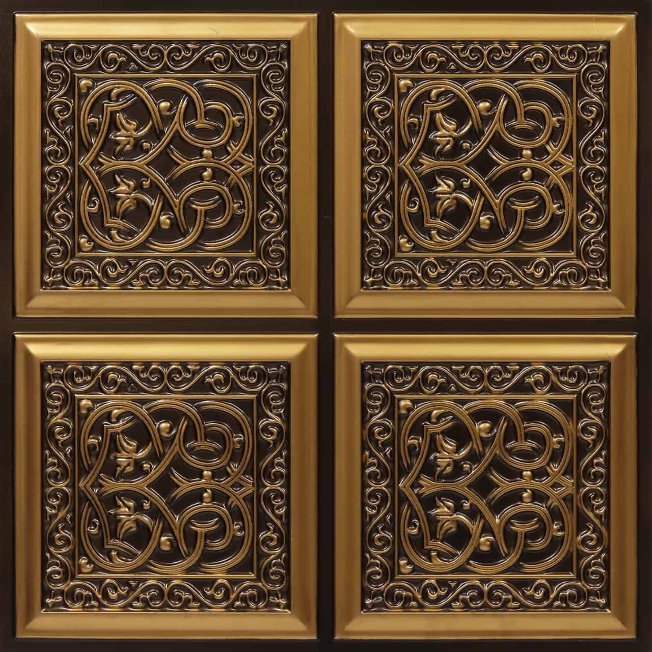 231 - Lover's Knot 2 ft. x 2 ft. PVC Glue-up Ceiling Tile in Antique ...