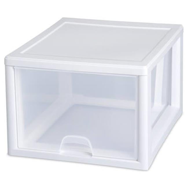 23108004 27 Quart Single Storage Stacking Drawer with White Frame and ...