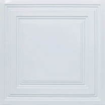 White 2 ft. x 2 ft. Decorative Square Drop Ceiling Tile, Lay-In PVC ...