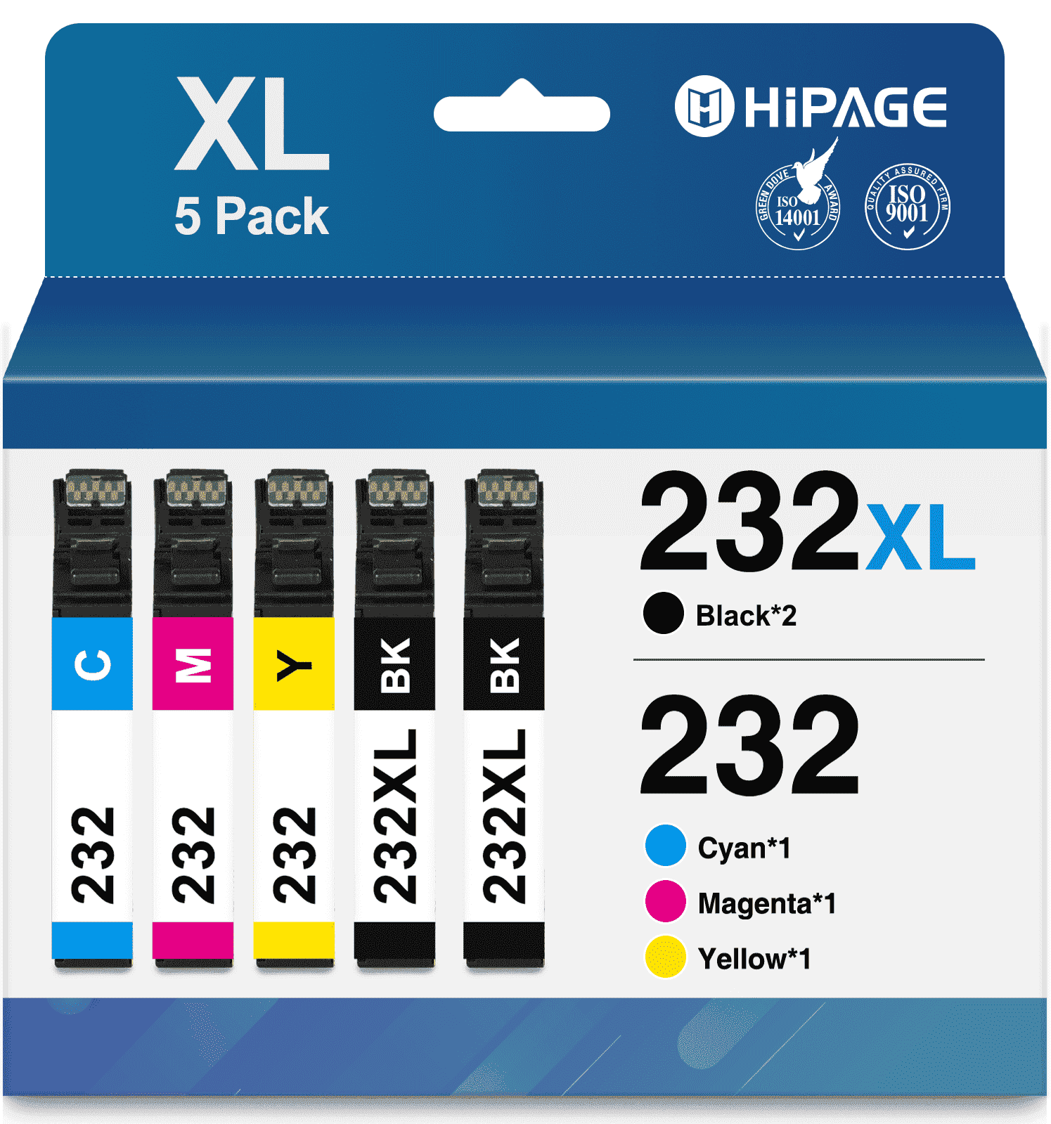 HIPAGE 232XL Ink Cartridge, Compatible with Epson WorkForce WF-2930 WF ...