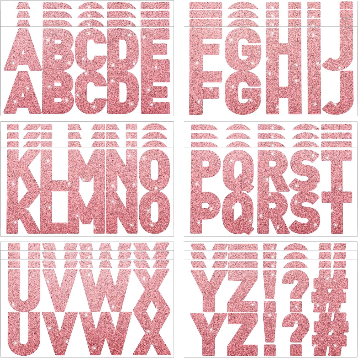 232 count 24 Sheets Large Glitter Letter Stickers Big Font Alphabet ...