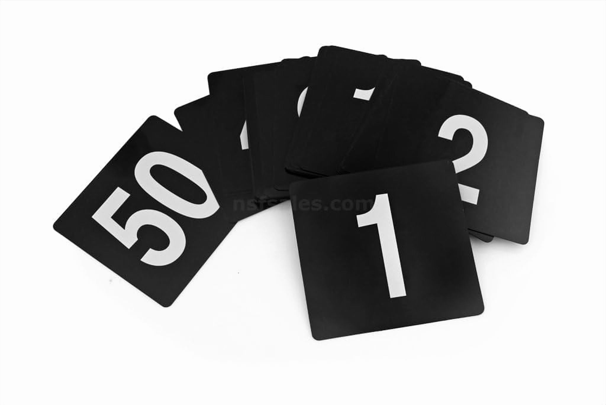 23206 Plastic Double Sided Table Numbers, 1-50, 4-Inch by 4-Inch, Light ...