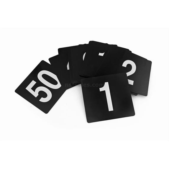 23206 Plastic Double Sided Table Numbers, 1-50, 4-Inch by 4-Inch, Light ...