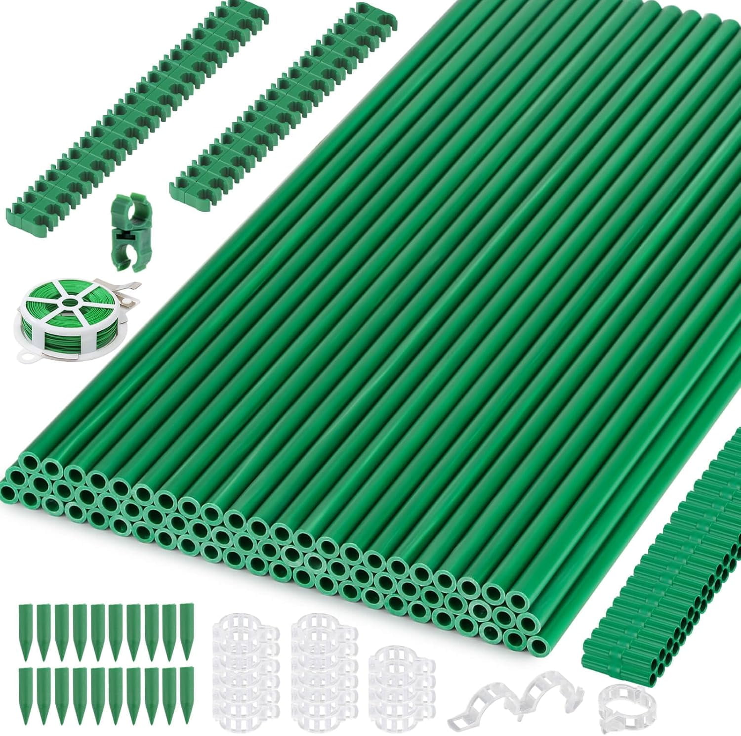232PCS Garden Stakes Set with 70 Sets Fiberglass Plant Stakes Sticks ...
