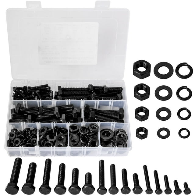 232PCS M6/M8/M10/M12 Metric Bolt Assortment kit, SAE Nuts and Bolts ...