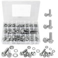 232Pcs Flange Hex Bolts and Nuts Kit, M6/M8/M10 Metric Flange Screw Set ...