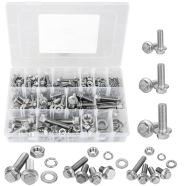 272PCS Heavy Duty Bolts and Nuts Assortment Kit, 1/4, 5/16, 3/8 Machine ...