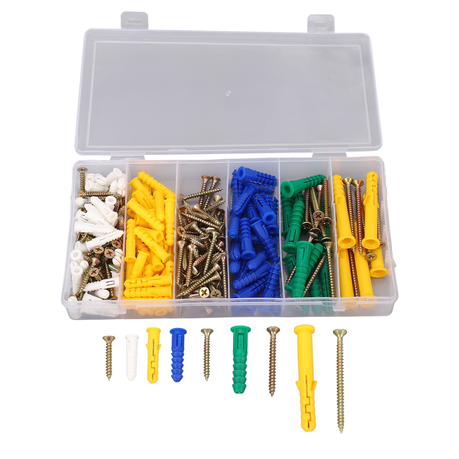 232Pcs Self Tapping Screw Flat Cross Head Carbon Steel 5 Types Fastener ...