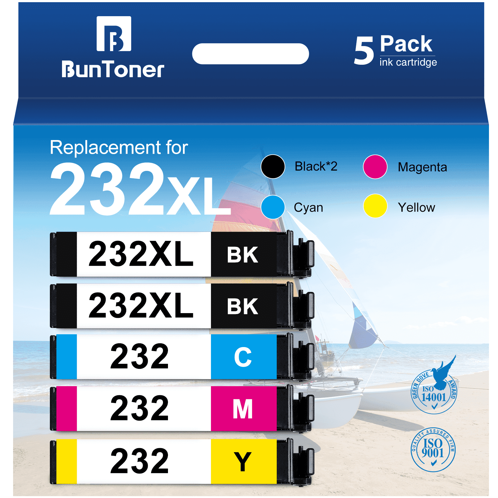 232XL Ink Cartridge for Epson 232 Ink Cartridges Combo Pack for Epson Ink 232 for Epson WF-2950 ...