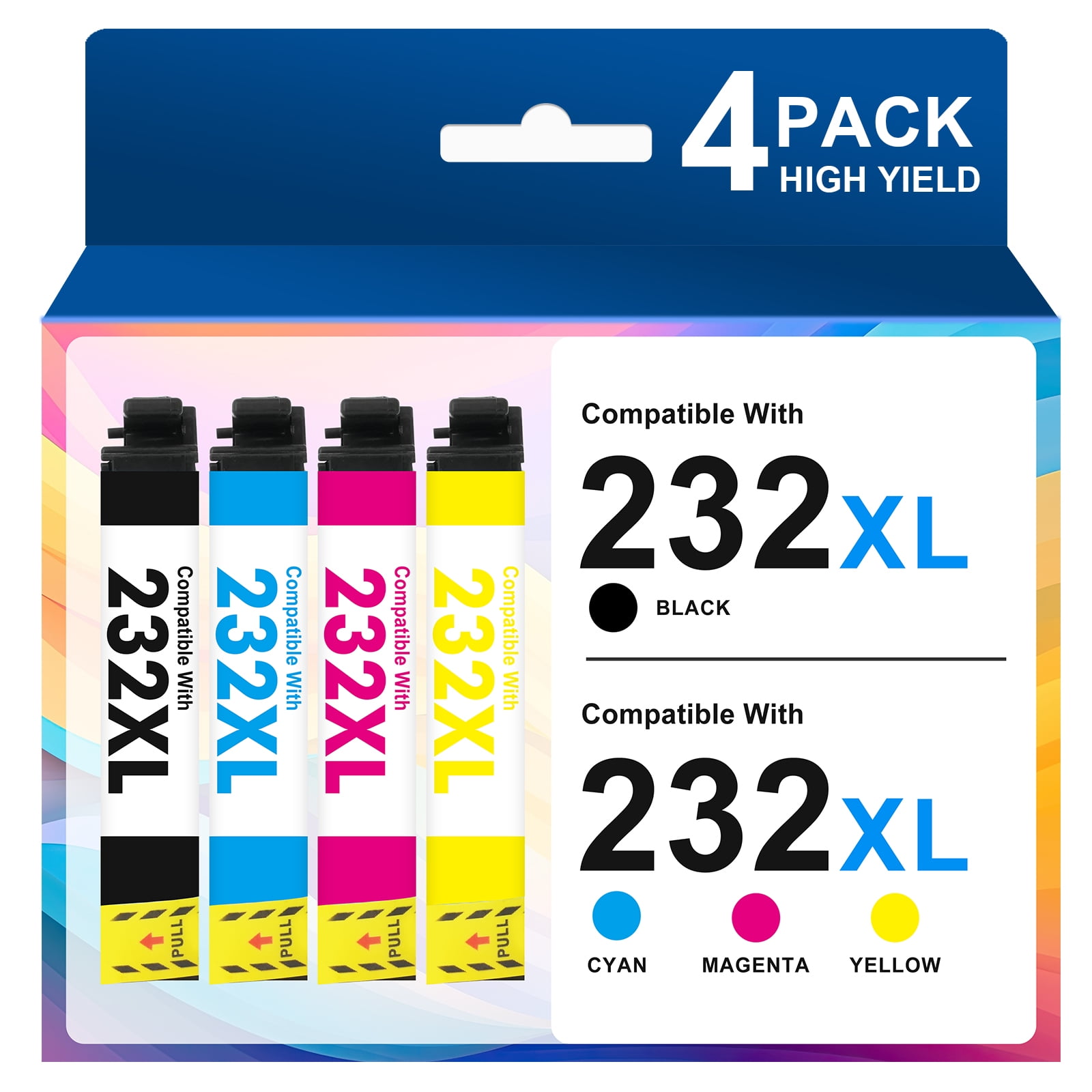 232XL Ink Cartridges 4-Pack, Compatible for Epson 232XL 232 Printer Ink ...