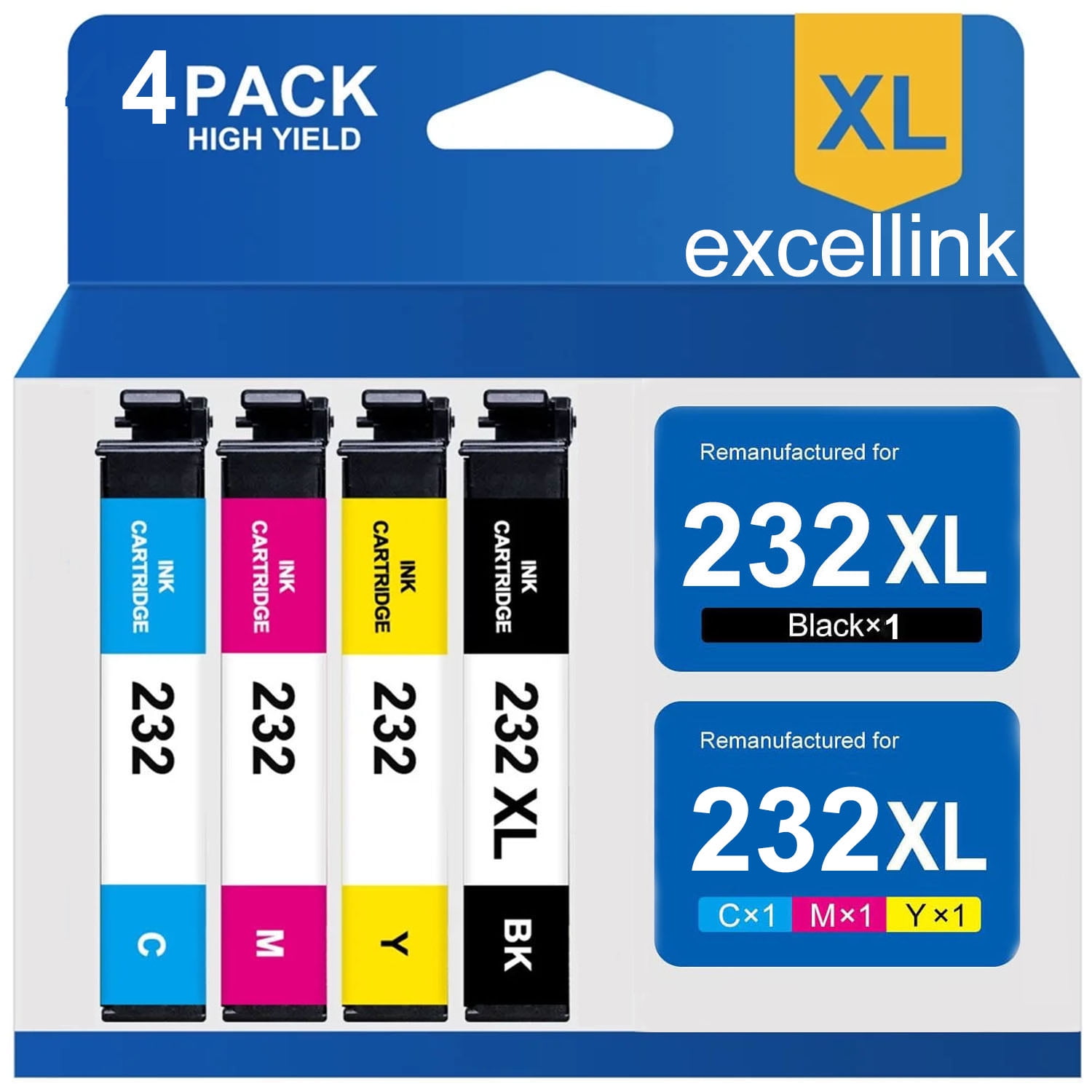 Epson 232XL High-Yield Ink Cartridges, 4 Pack for XP-4200, XP-4205, WF ...