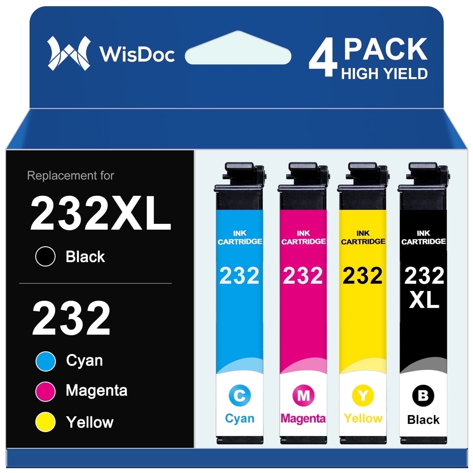 Epson 232XL Ink Cartridges 4-Pack for WF-2930, WF-2950, XP-4200, XP ...