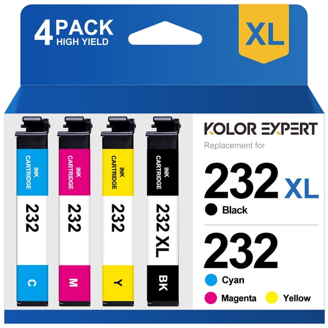 Epson 232XL Ink Cartridges, 4-Pack for WF-2930, WF-2950, XP-4200, XP ...