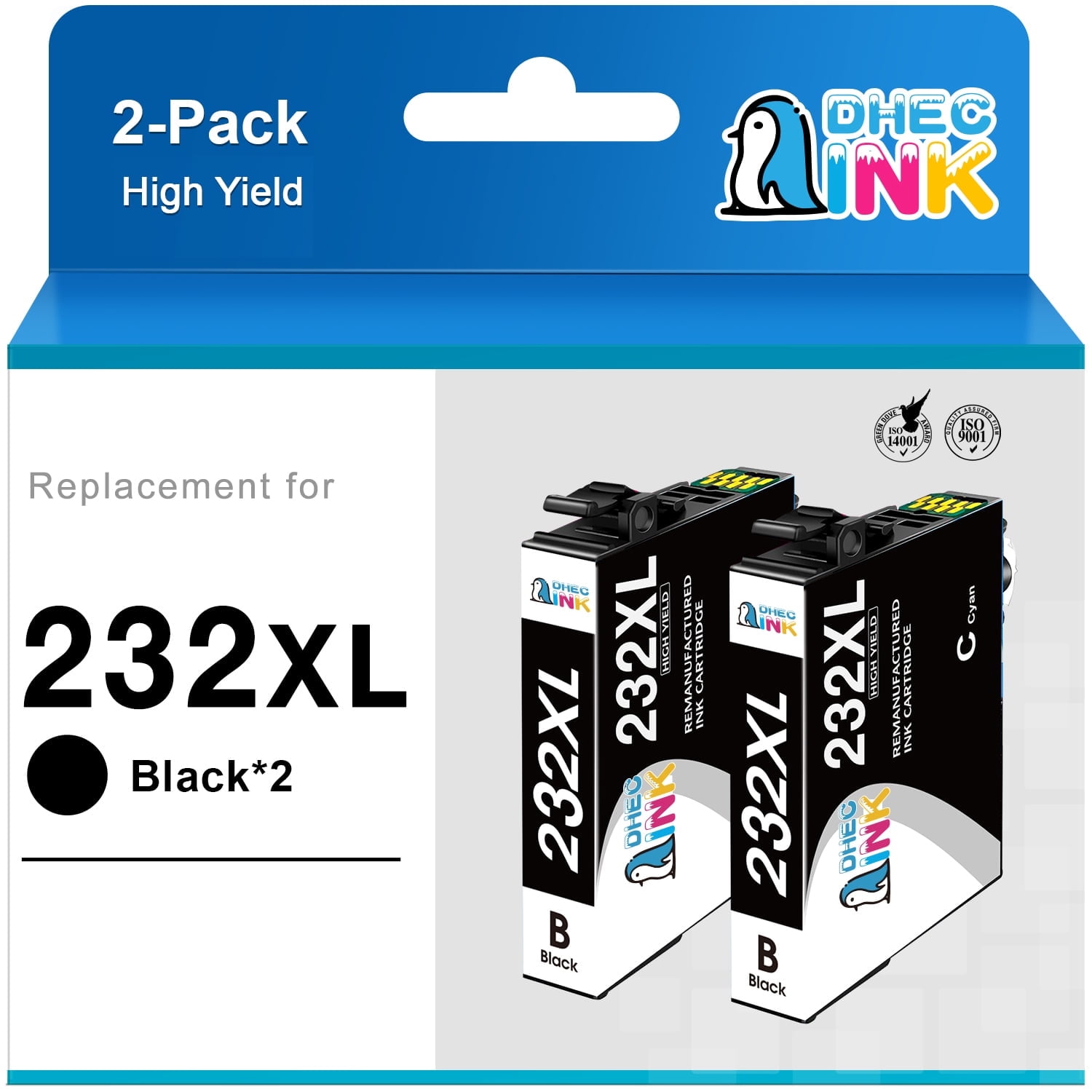 Epson 232XL Ink Cartridges, 2-Pack Black, Compatible with WorkForce WF ...