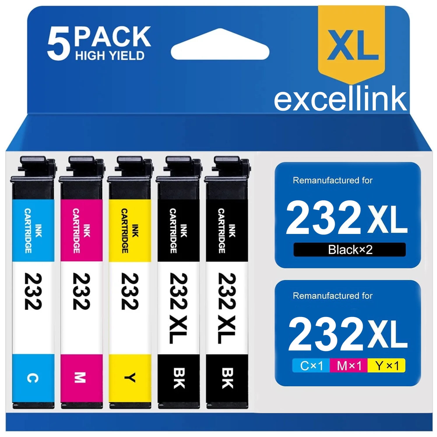 Epson 232 232XL Ink Cartridges Combo Pack for Workforce WF-2930, WF ...