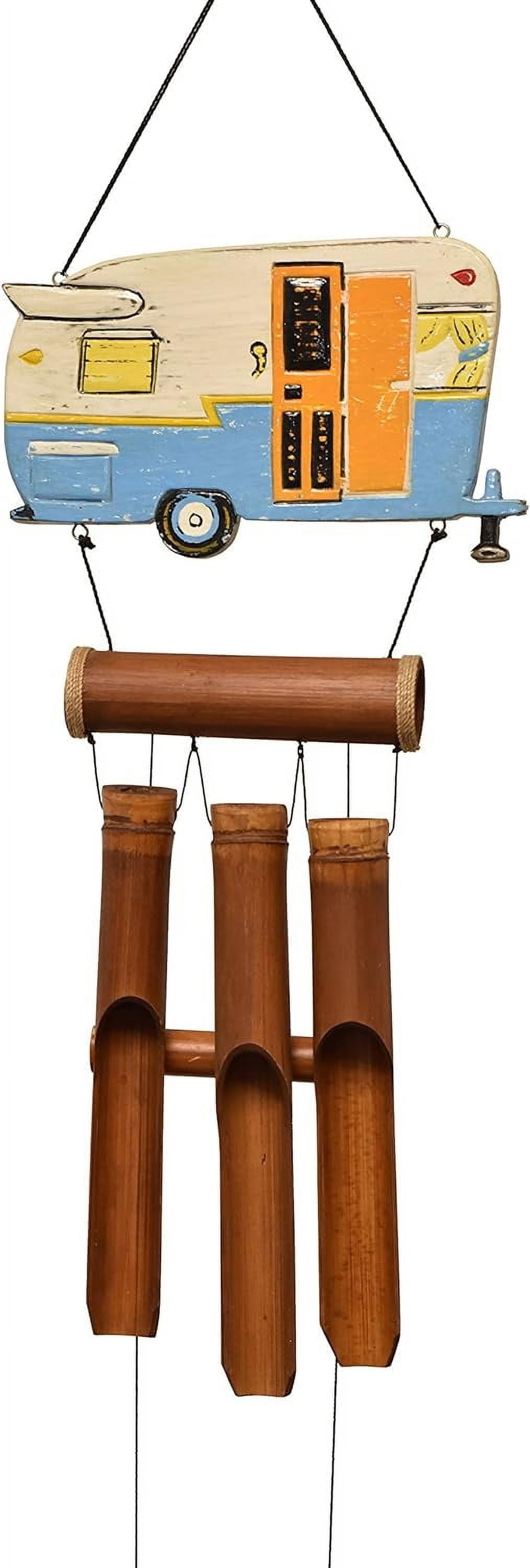 233 Camper Bamboo Wind Chime, Hand Painted Classic Trailer Design ...