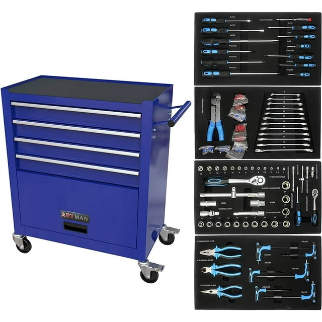 233-Piece Mechanics Tool Set, Household Tool kit with 4-Drawer Heavy ...