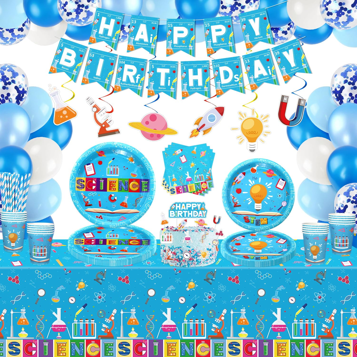 236 Pcs Science MMF7 Supplies Mad Scientist Birthday Decoration Science ...