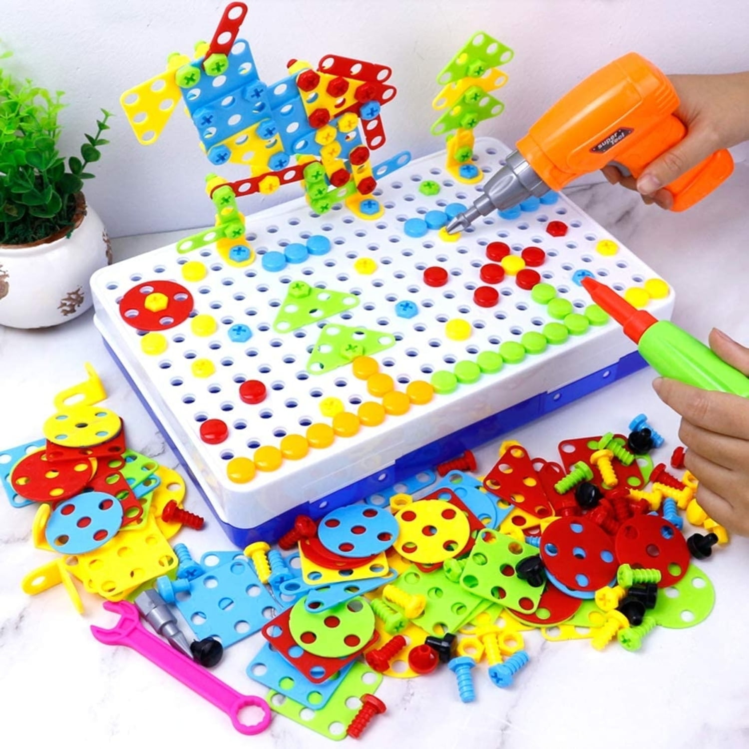 AZ Imports 237 Pieces Electric DIY Drill STEM Engineering Kit for Kids ...