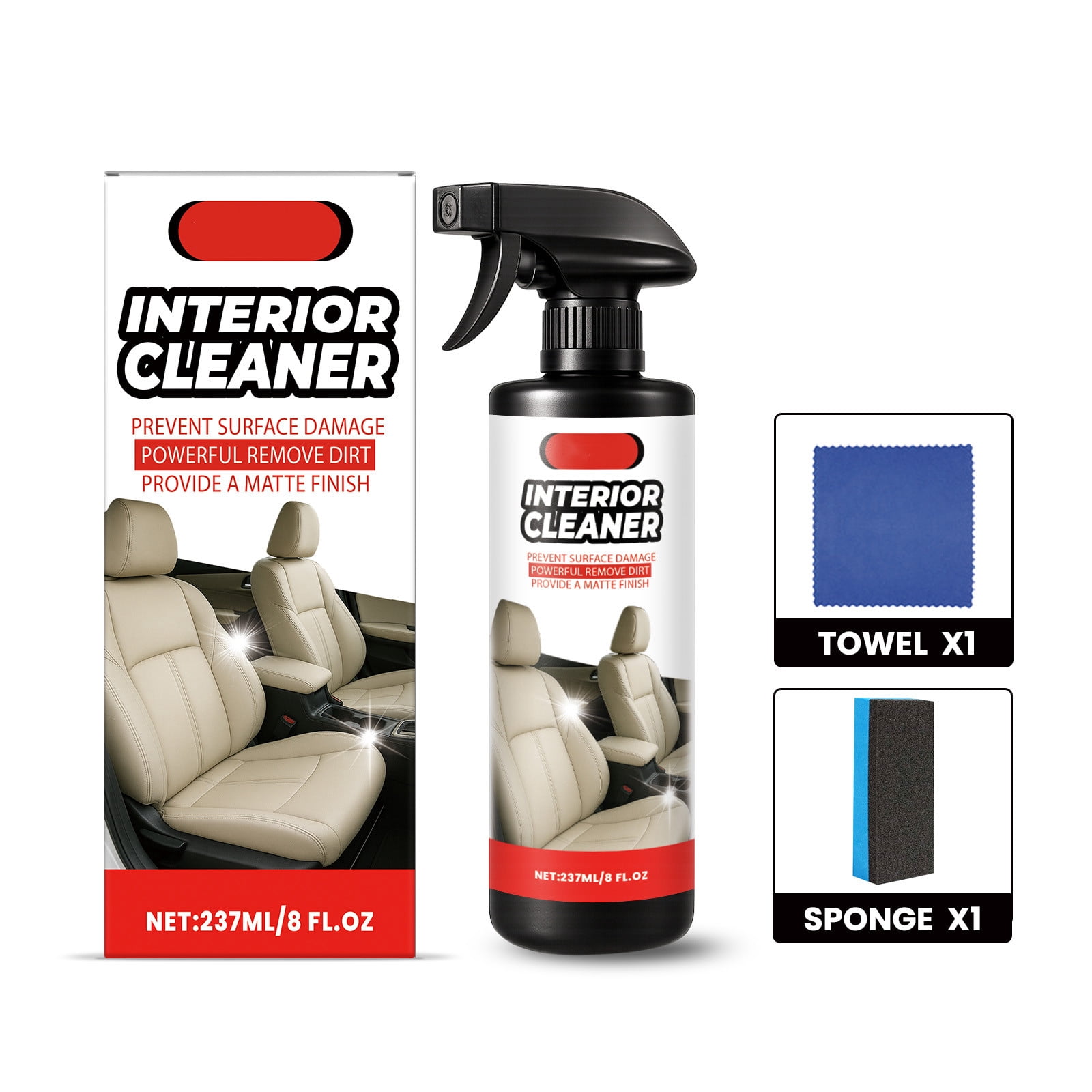 237ml Car Interior Cleaning Spray Removes Stains without Leaving Marks ...