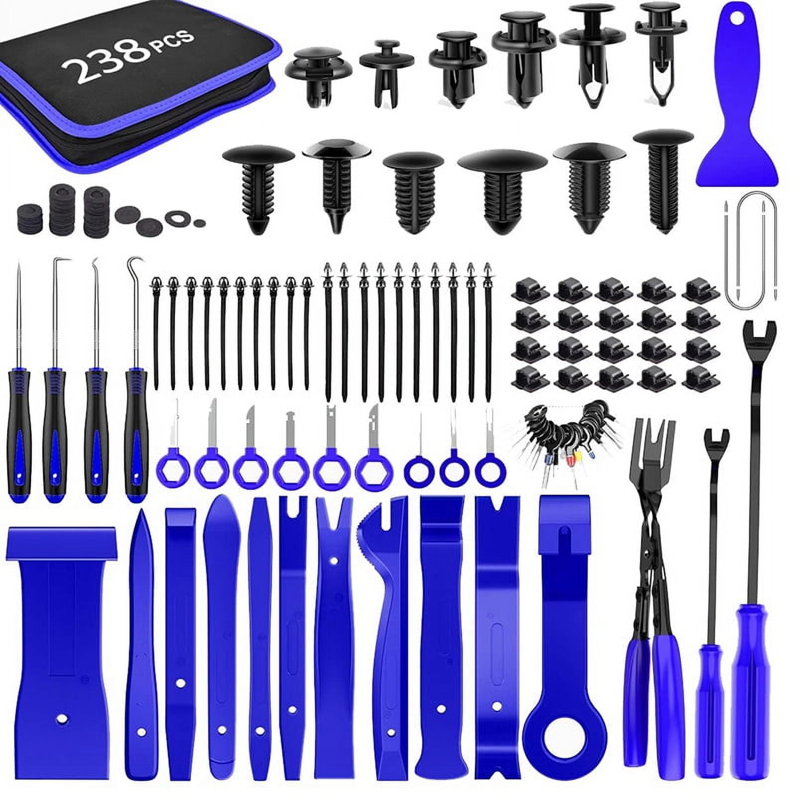 238 Pieces Trim Removal Tools, Car Push Pin Bumper Clamp Set - Walmart.com