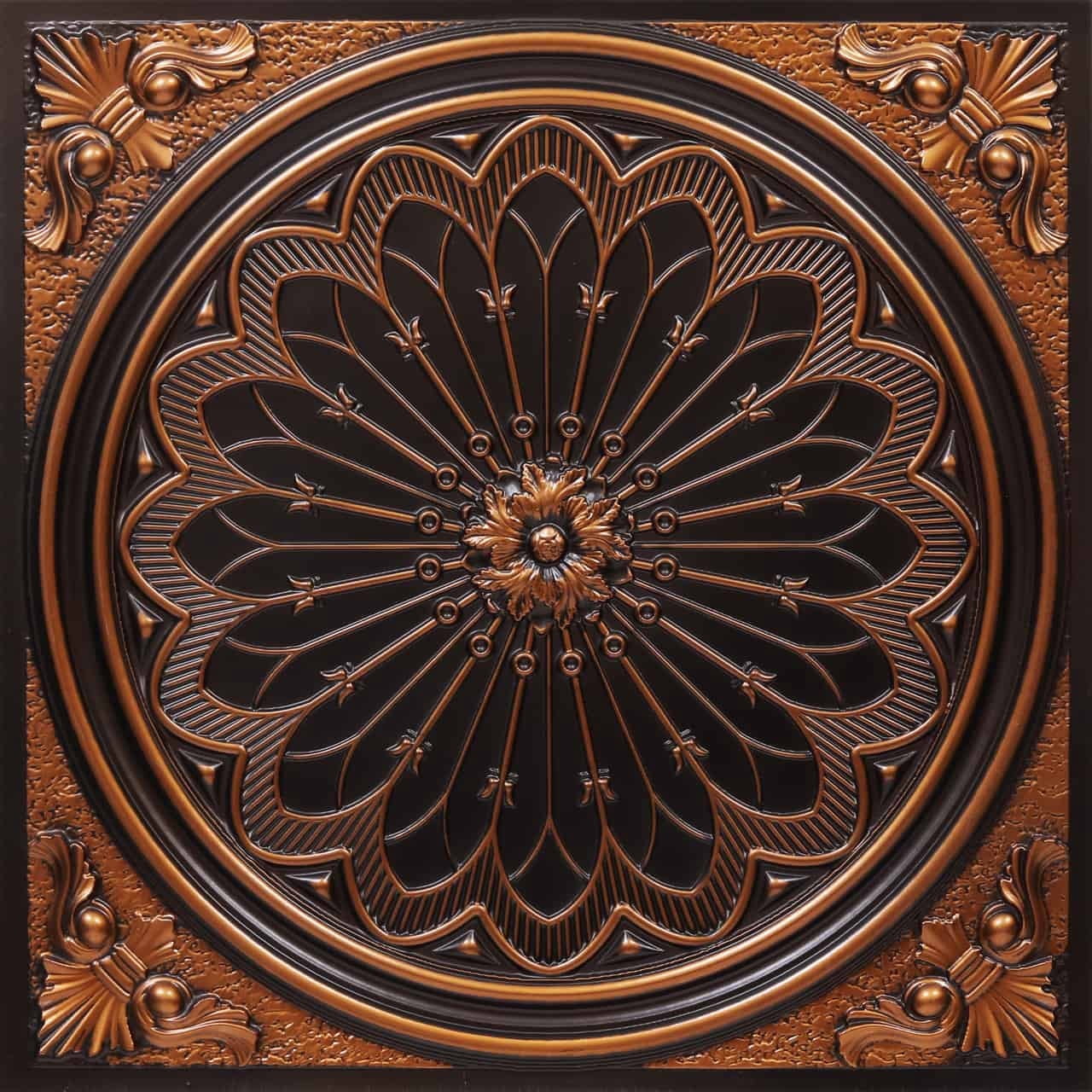 238 - Rose Window 2 ft. x 2 ft. PVC Glue-up or Lay-in Ceiling Tile in ...
