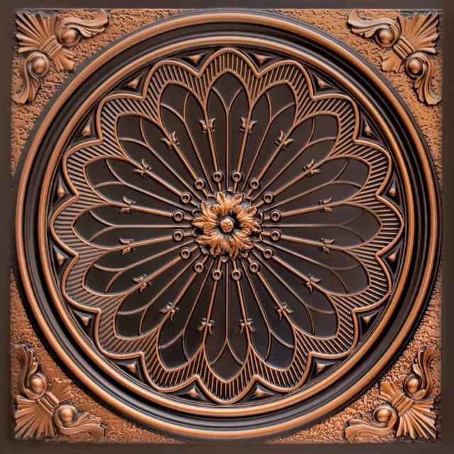 238 - Rose Window 2 ft. x 2 ft. PVC Glue-up or Lay-in Ceiling Tile in ...