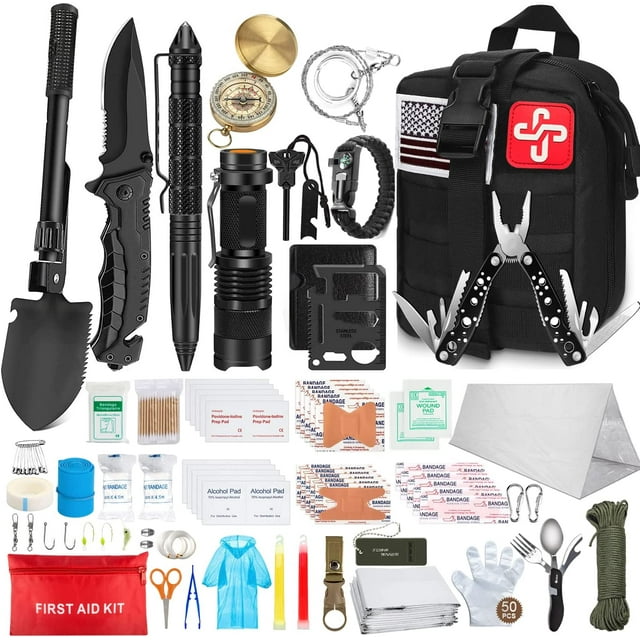 238Pcs Emergency Survival Kit and First Aid Kit, Professional Survival Gear Tool with Tactical ...