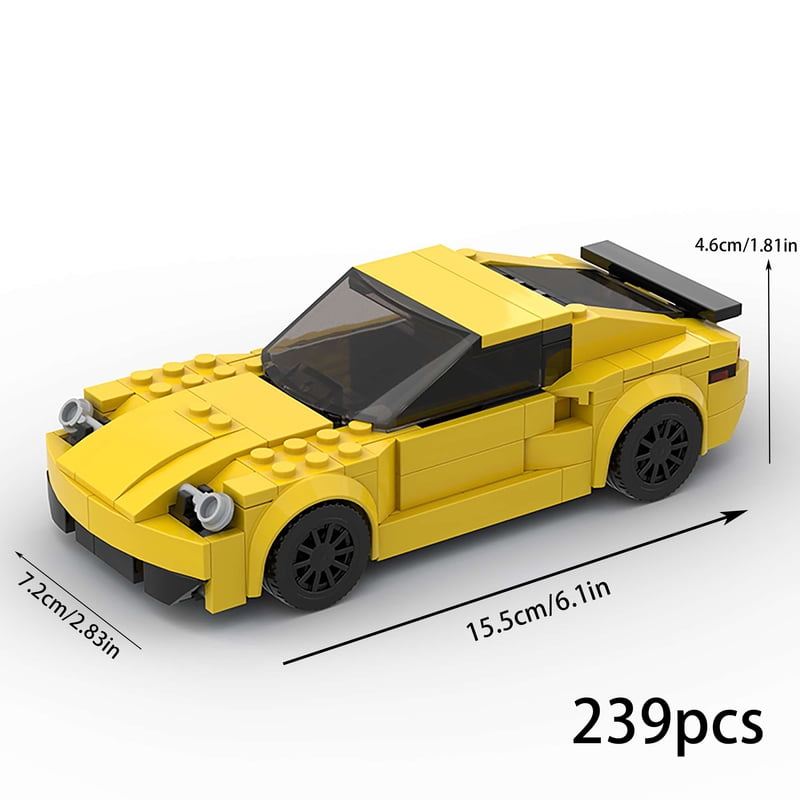 239PCS Yellow Sports Car MOC Building Blocks,Speed Champions Cars ...