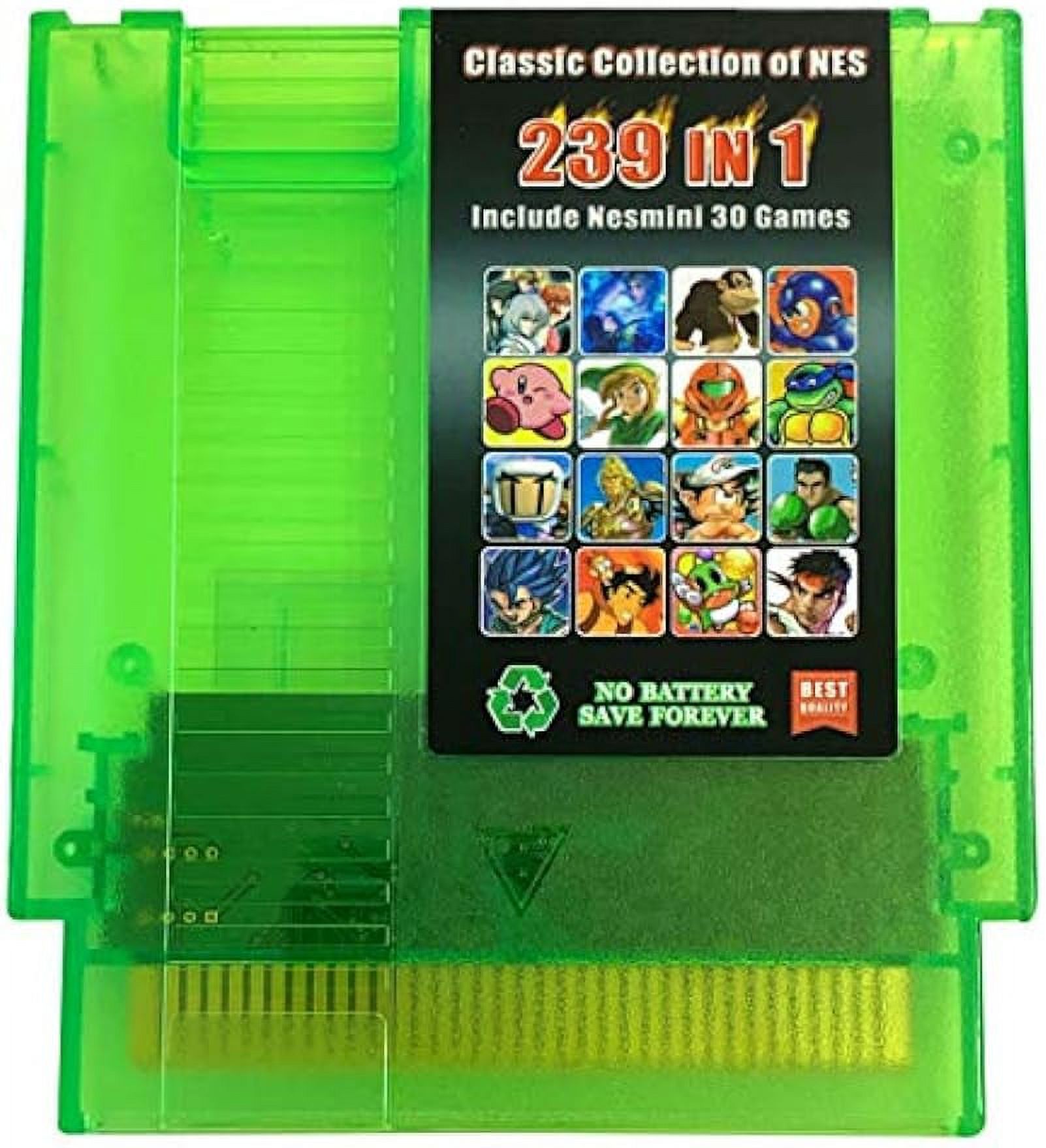 239in1 Classic Collection for Nes Multi Games Cartridge 8 Bit Green ...