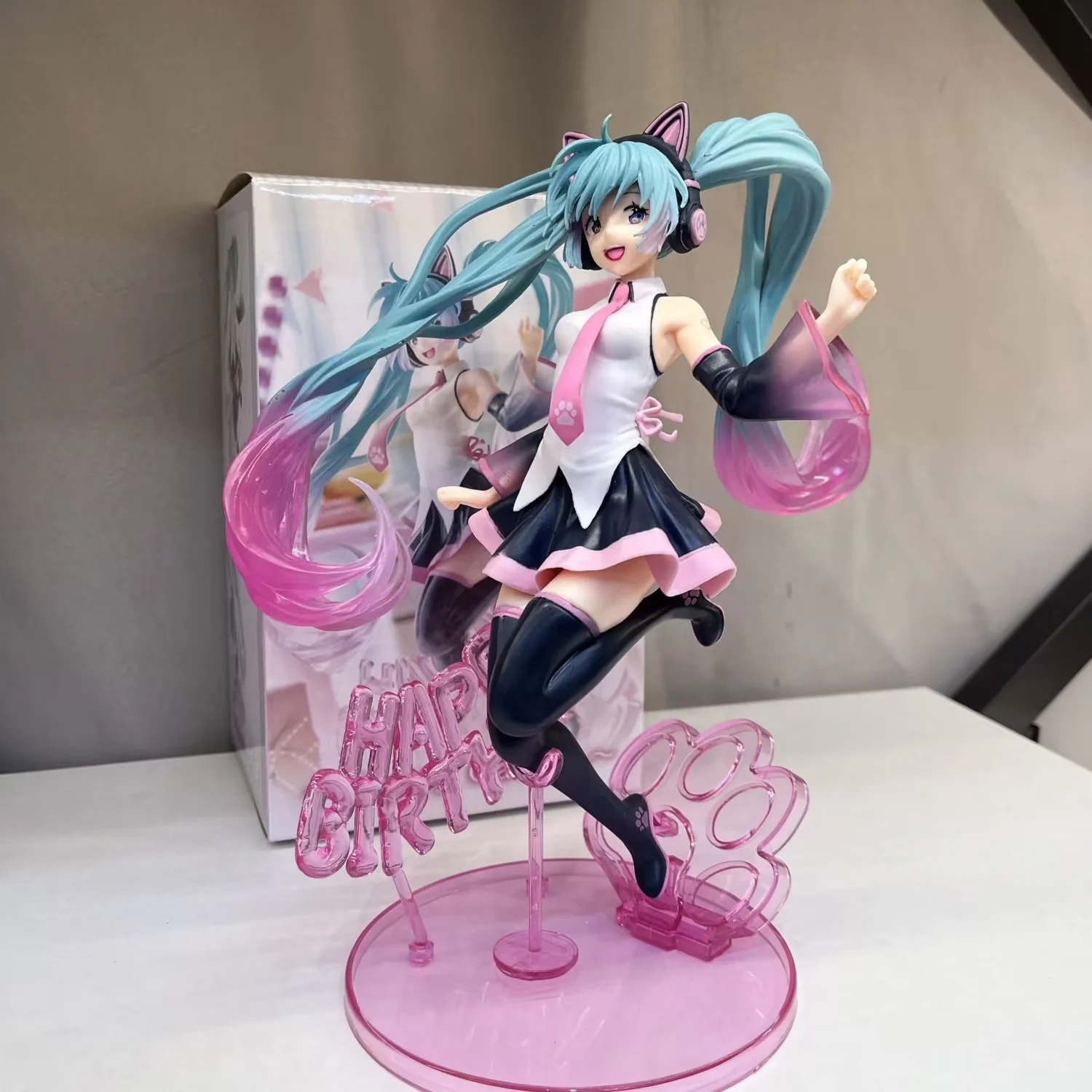 23CM Anime Hatsune Miku Happy birthday Cute Kawaii Manga Statue PVC ...