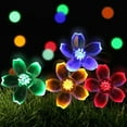 50 LED Solar Cherry Blossom String Lights, 23FT Outdoor Floral Decor ...