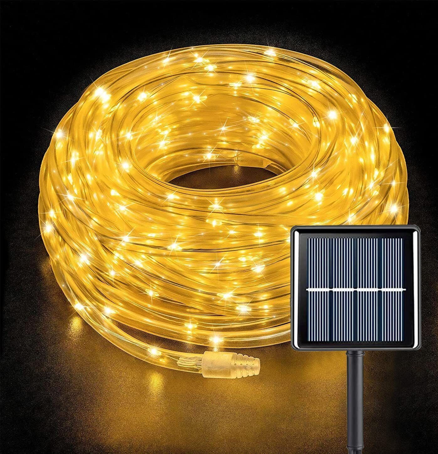 23FT 50 LED Solar String Rope Lights, 8 Modes Solar Rope Lights Outdoor ...